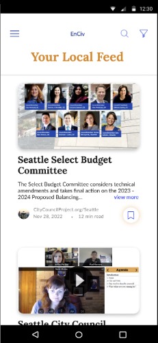 Civic News Reader | DemocracyLab